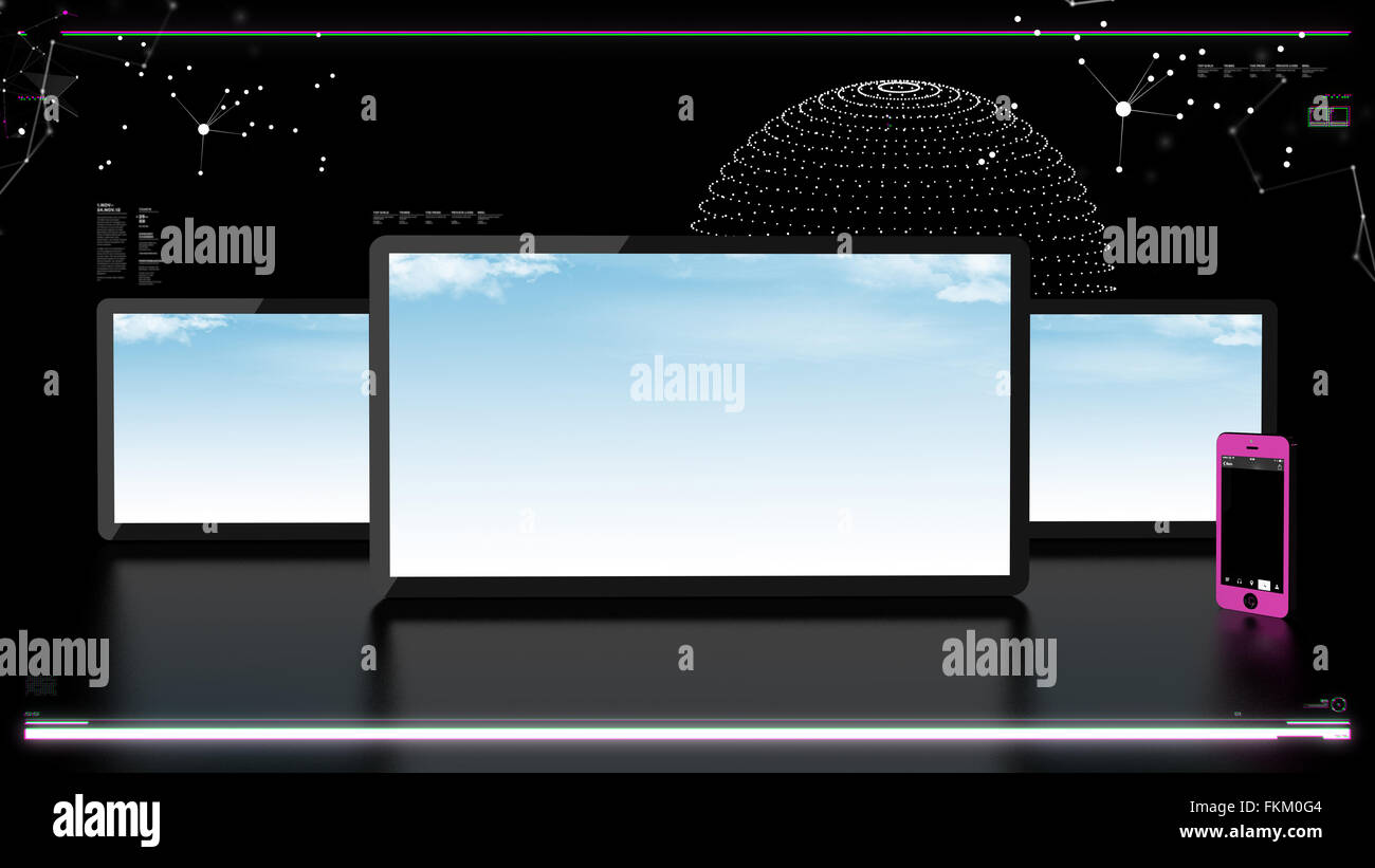 Futuristic telecommunications elements Stock Photo - Alamy
