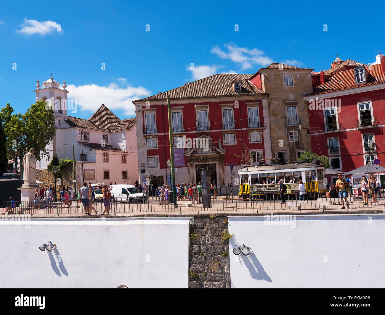 Mirador in Alfama is the oldest district of Lisbon, it spreads down the ...