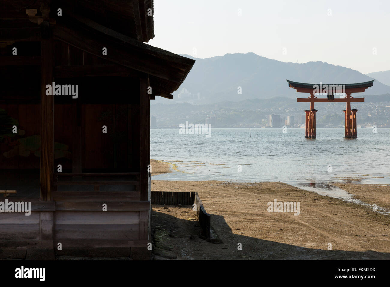 Itsukushima Shrine Torii gate at high tide. Miyajima, Hatsukaichi ...