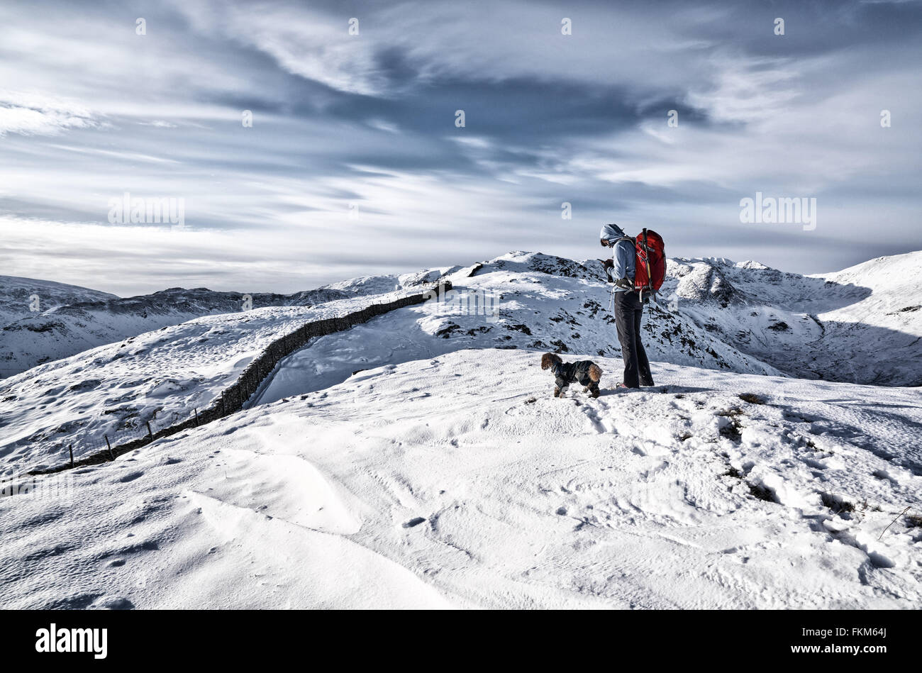 A hiker checking their position in the mountains on a GPS and map ...