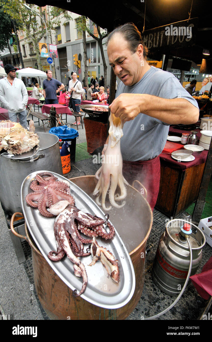 Boiling octopus. Barcelona. Catalonia. Spain Stock Photo - Alamy