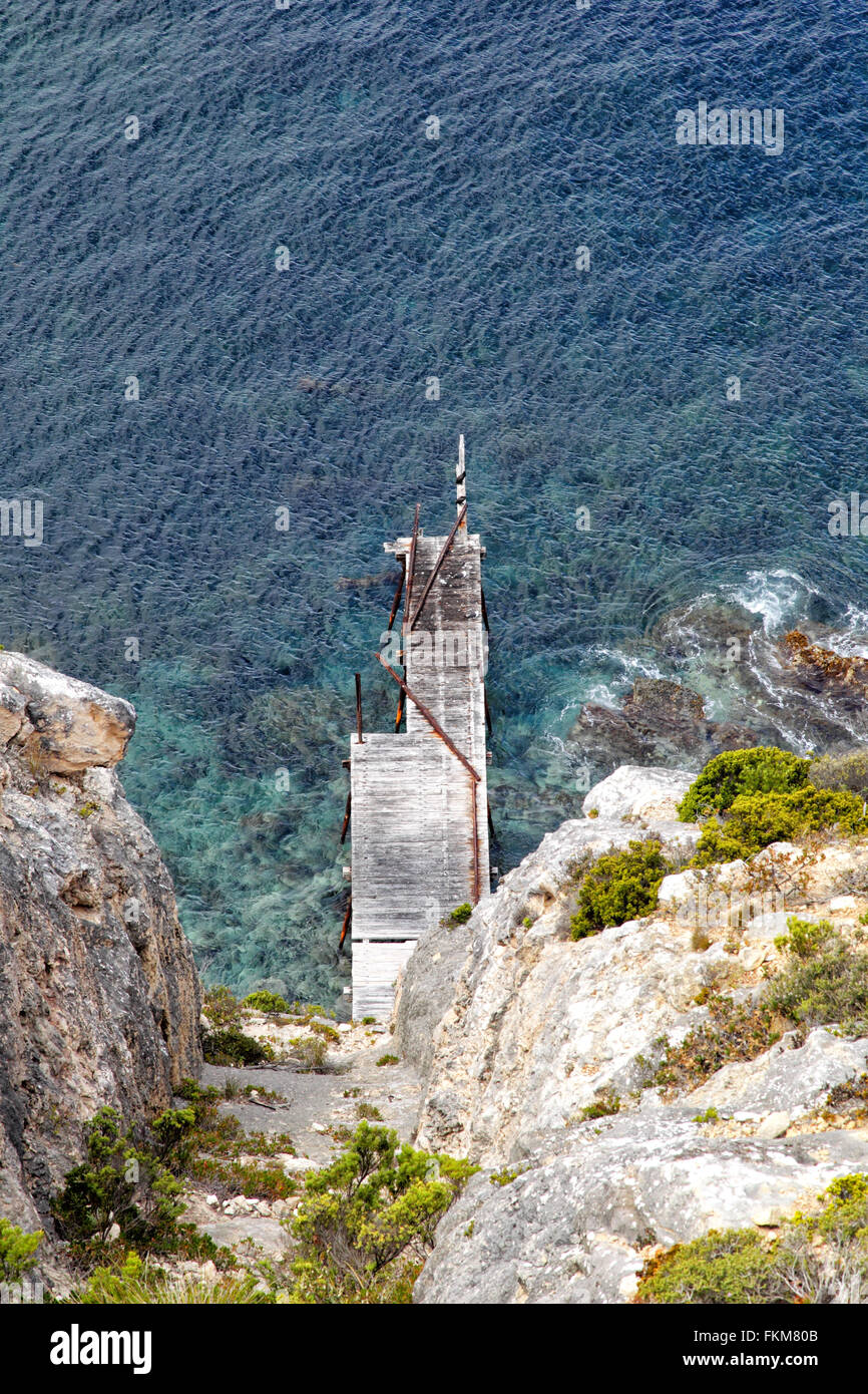 Historic jetty at Weirs Cove, Cape du Couedic, in the Flinders Chase ...