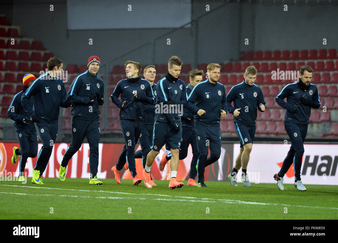 Prague, Czech Republic. 09th Mar, 2016. AC Sparta Praha soccer players ...
