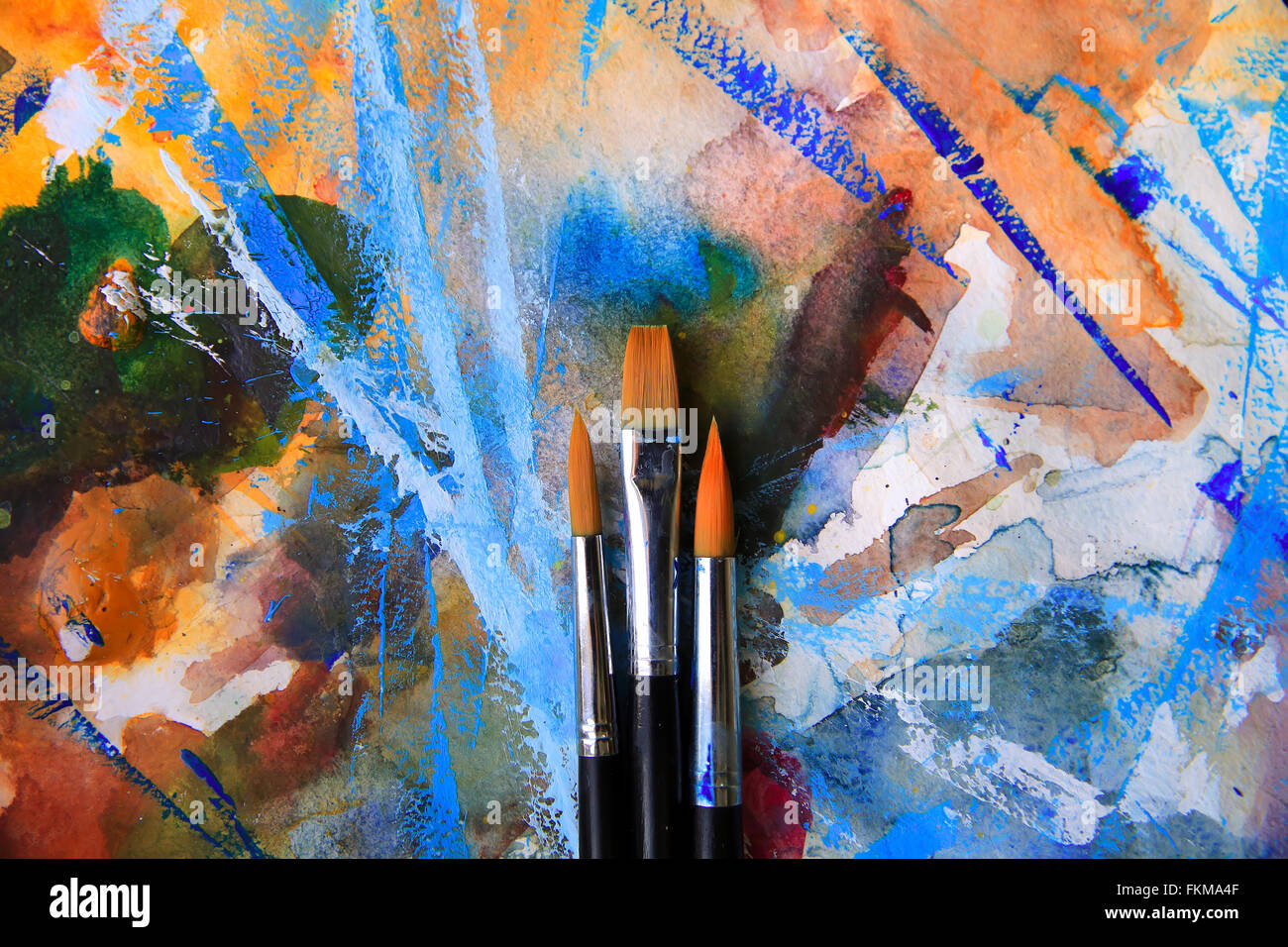 Paint palette illustration brushes hi-res stock photography and images ...