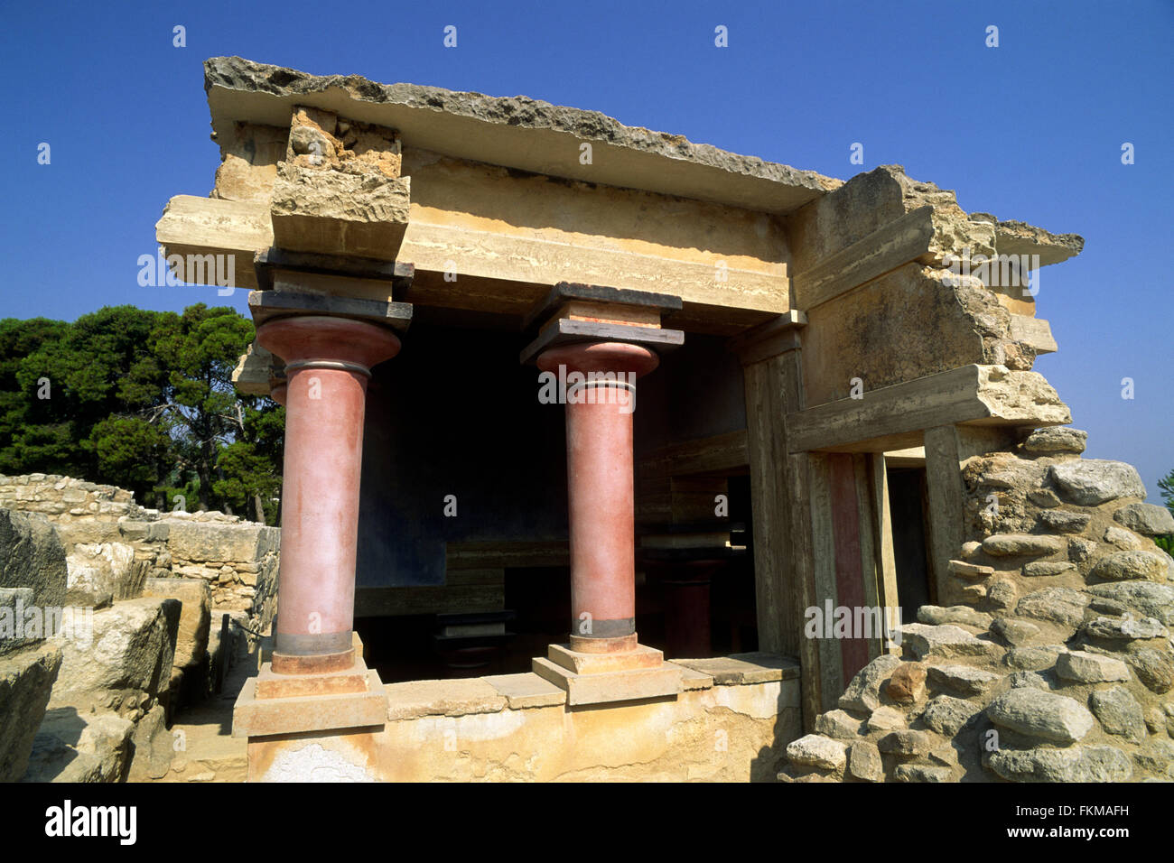 Greece, Crete, Knossos, Minoan Palace, North Lustral Basin Stock Photo ...