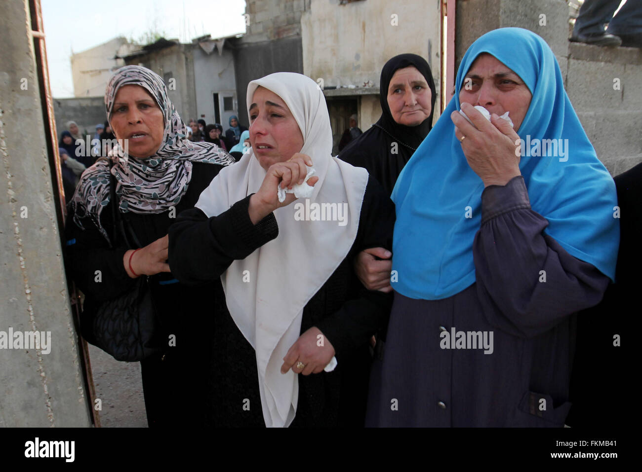 Salfit, West Bank, Palestinian Territory. 9th Mar, 2016. Relatives of ...