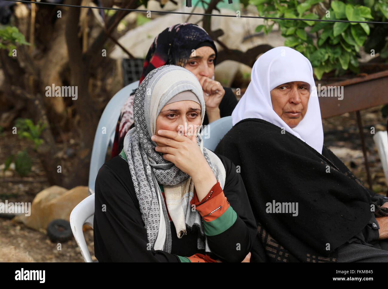 Salfit, West Bank, Palestinian Territory. 9th Mar, 2016. Relatives of ...
