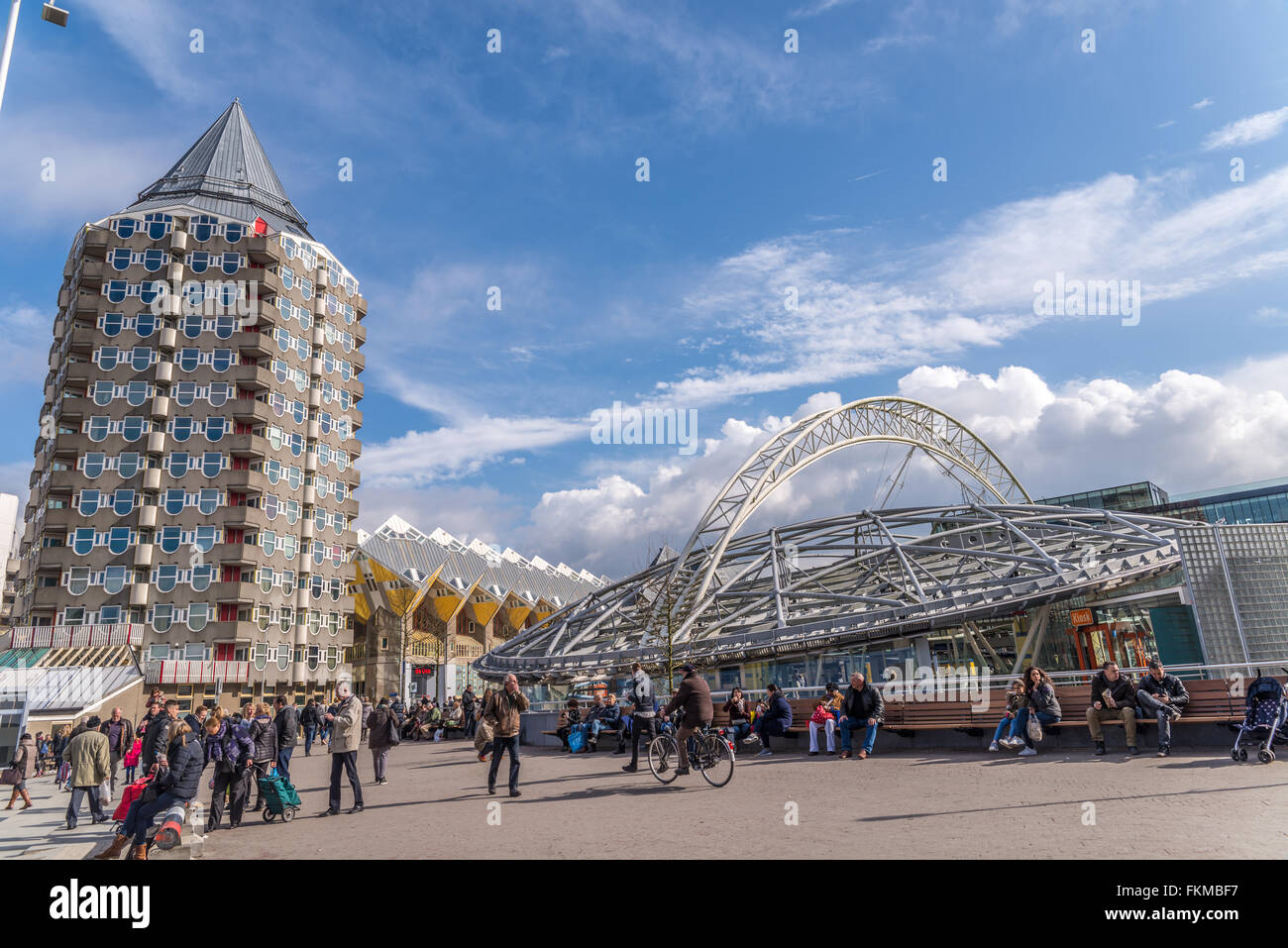 View of a Rotterdam city centre in The Netherlands. Rotterdam is a ...