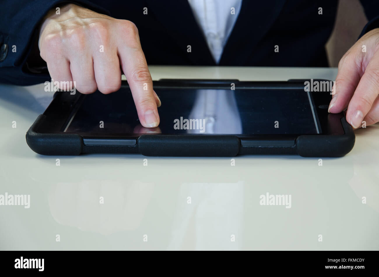 Hand tablet typing hi-res stock photography and images - Alamy