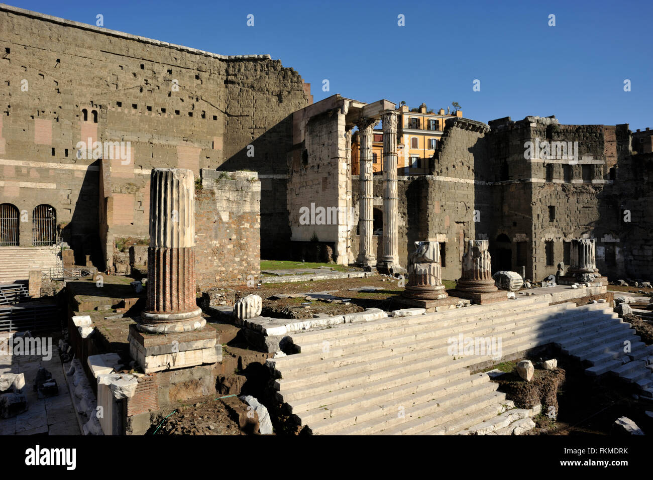 Italy, Rome, Forum of Augustus, temple of Mars Ultor the Avenger Stock ...