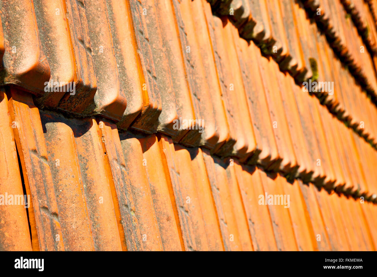 old roof in italy the line and texture of diagonal architecture Stock ...