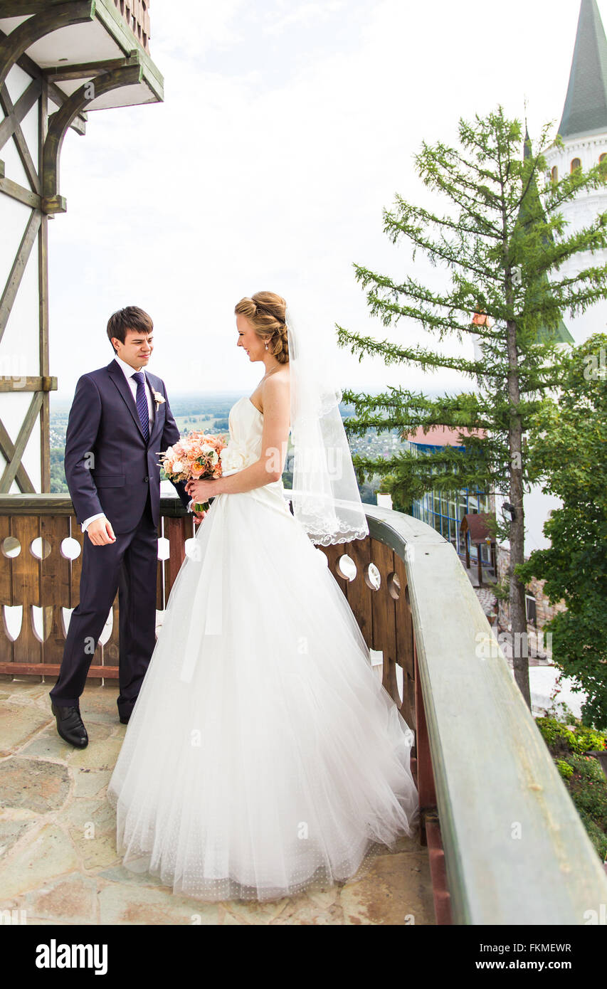 Wedding, Beautiful Romantic Bride and Groom Stock Photo - Alamy
