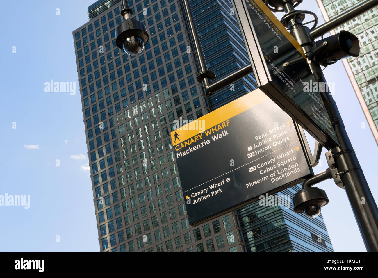 Mackenzie Walk sign, Canary Wharf, London UK Stock Photo - Alamy