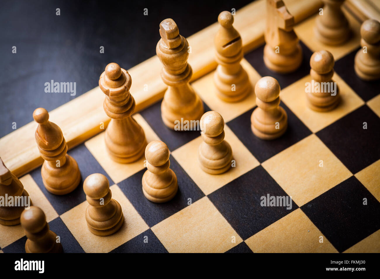 Close-up image of a chess board with chess pieces Stock Photo - Alamy