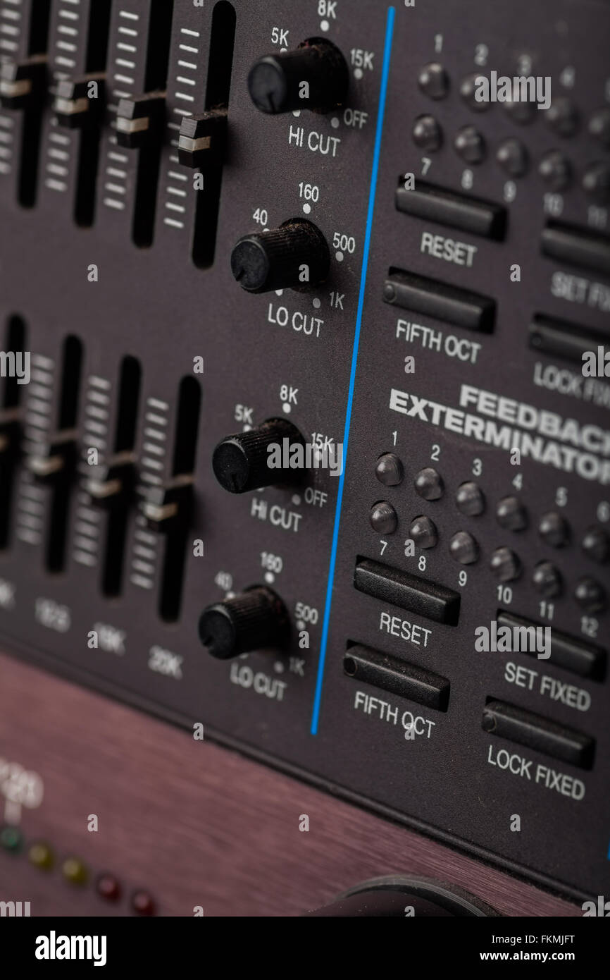 Color image of many buttons in a sound recording studio Stock Photo - Alamy