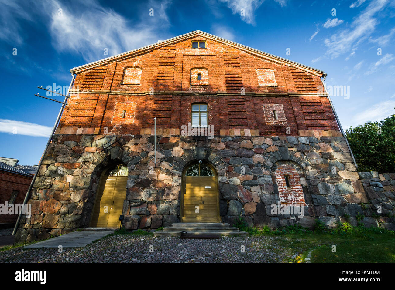 Stone building on the island of Suomenlinna, in Helsinki, Finland Stock ...