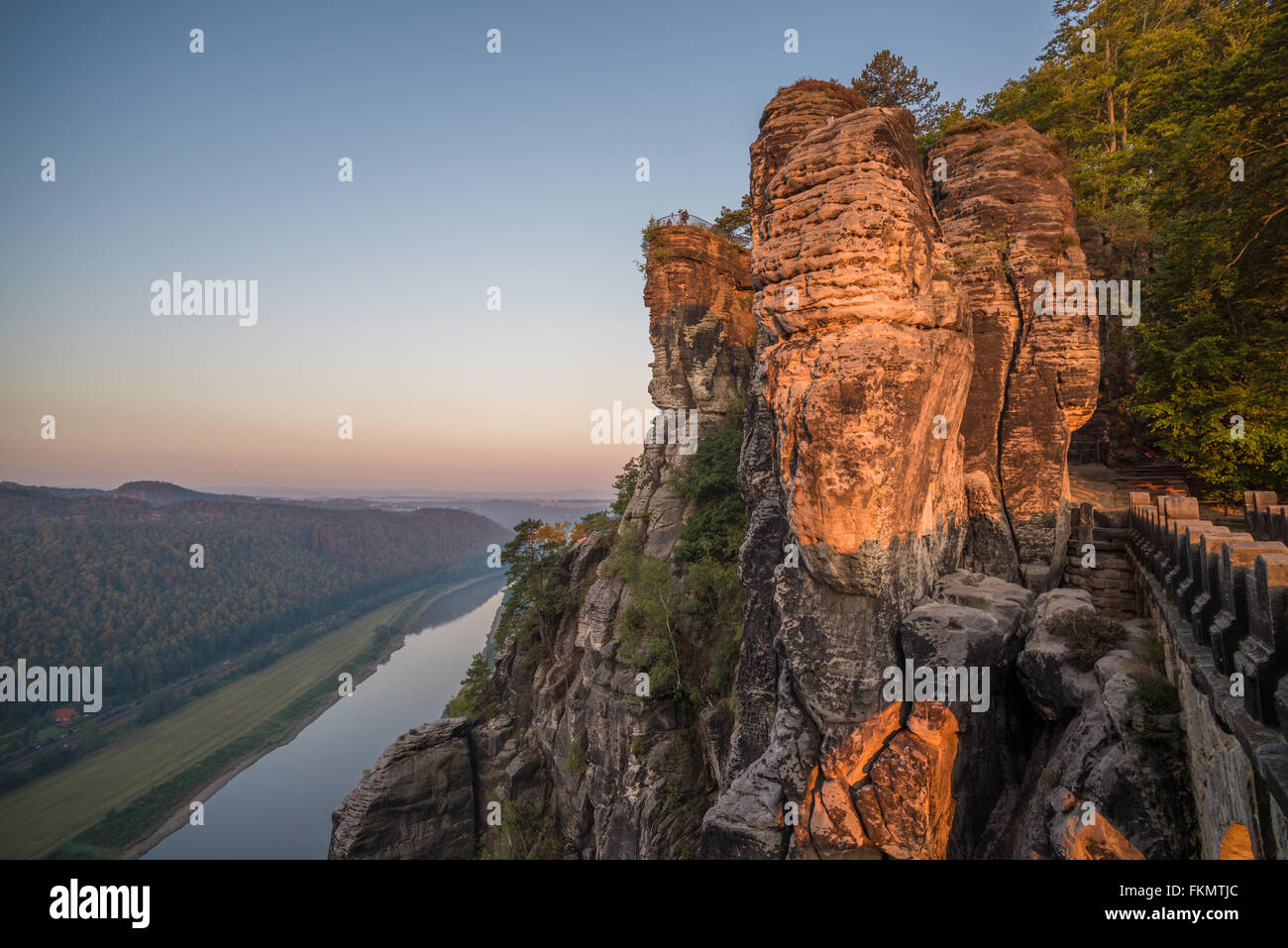 The Bastei bridge, Saxon Switzerland National Park, Germany Stock Photo ...
