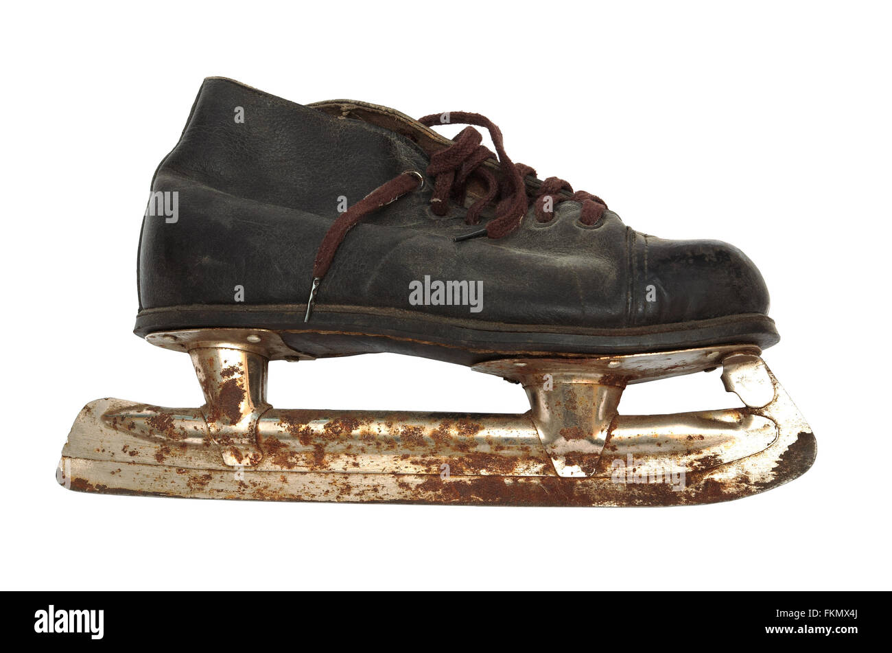 Old and rusty skates on a white background Stock Photo - Alamy