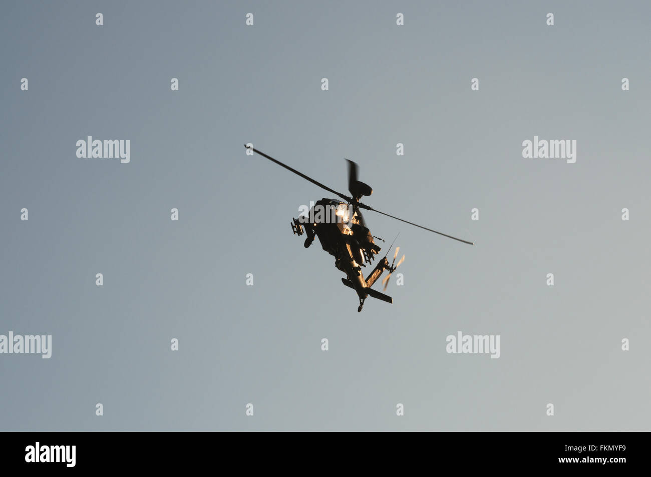 Army Air Corp apache helicopter from RAF Wattisham over Woodbridge ...