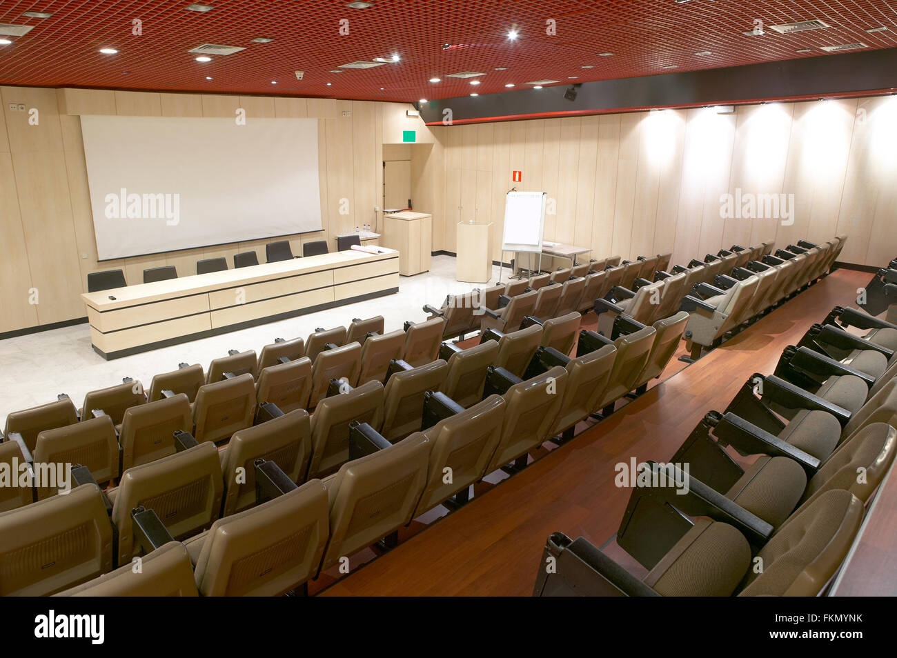 Conference room with board and seats. Horizontal Stock Photo - Alamy