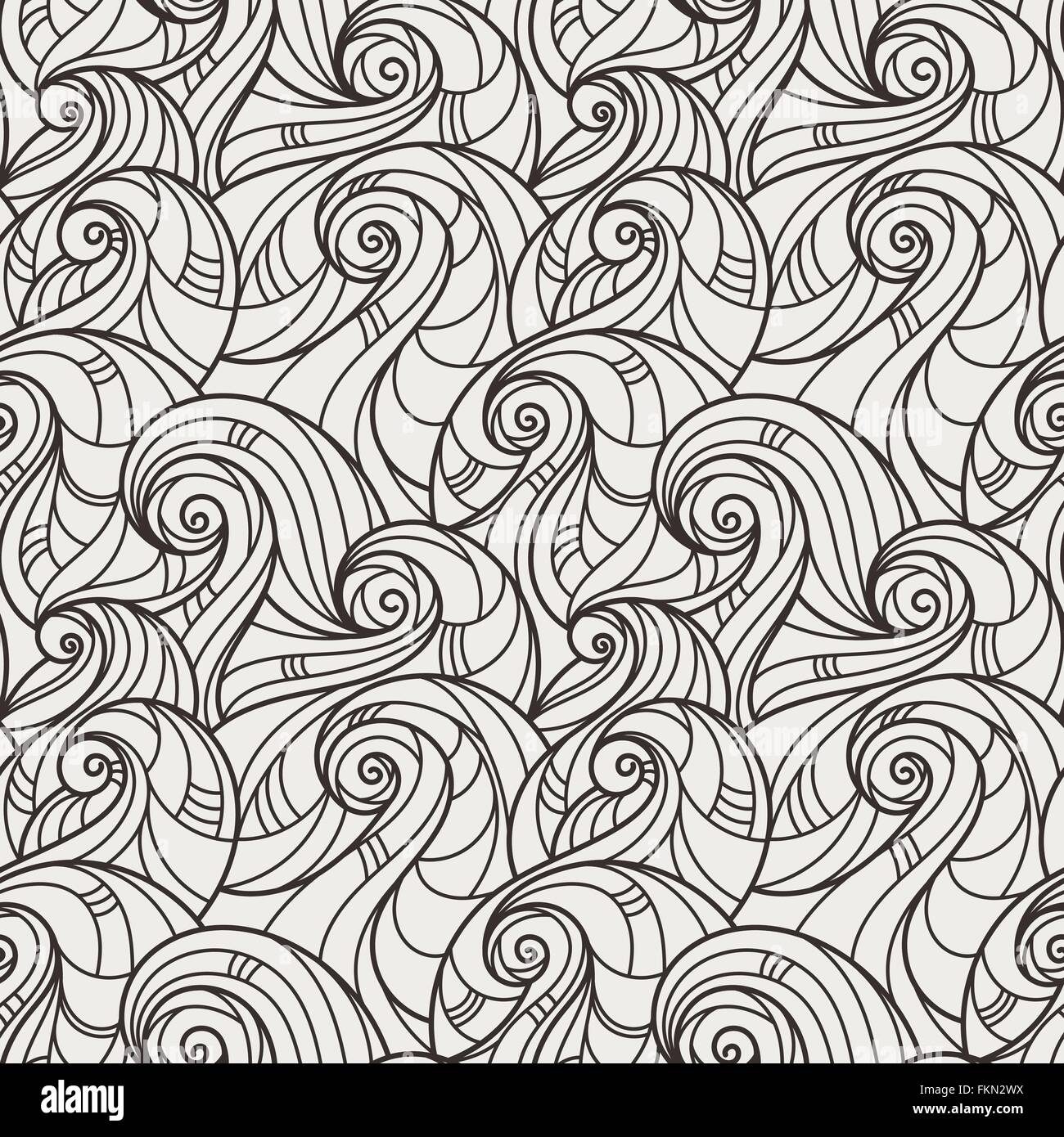 Vector seamless hand-drawn pattern of curls Stock Vector Image & Art ...