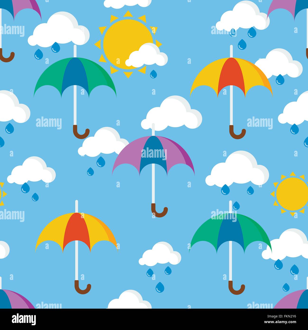 Umbrella paper clouds rain Stock Vector Images - Alamy