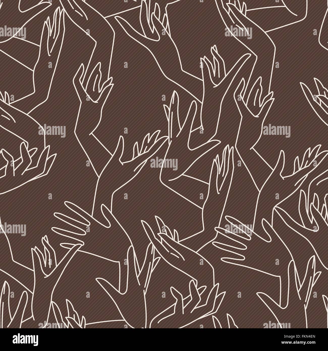 Vector seamless pattern of graceful female hands intertwined Stock ...