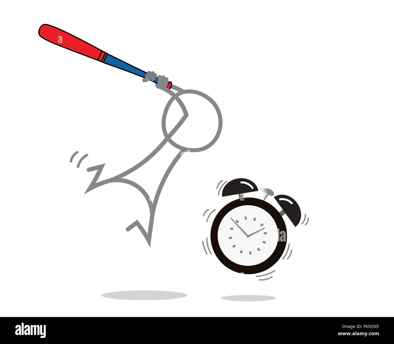Cartoon illustration running alarm clock hi-res stock photography and ...