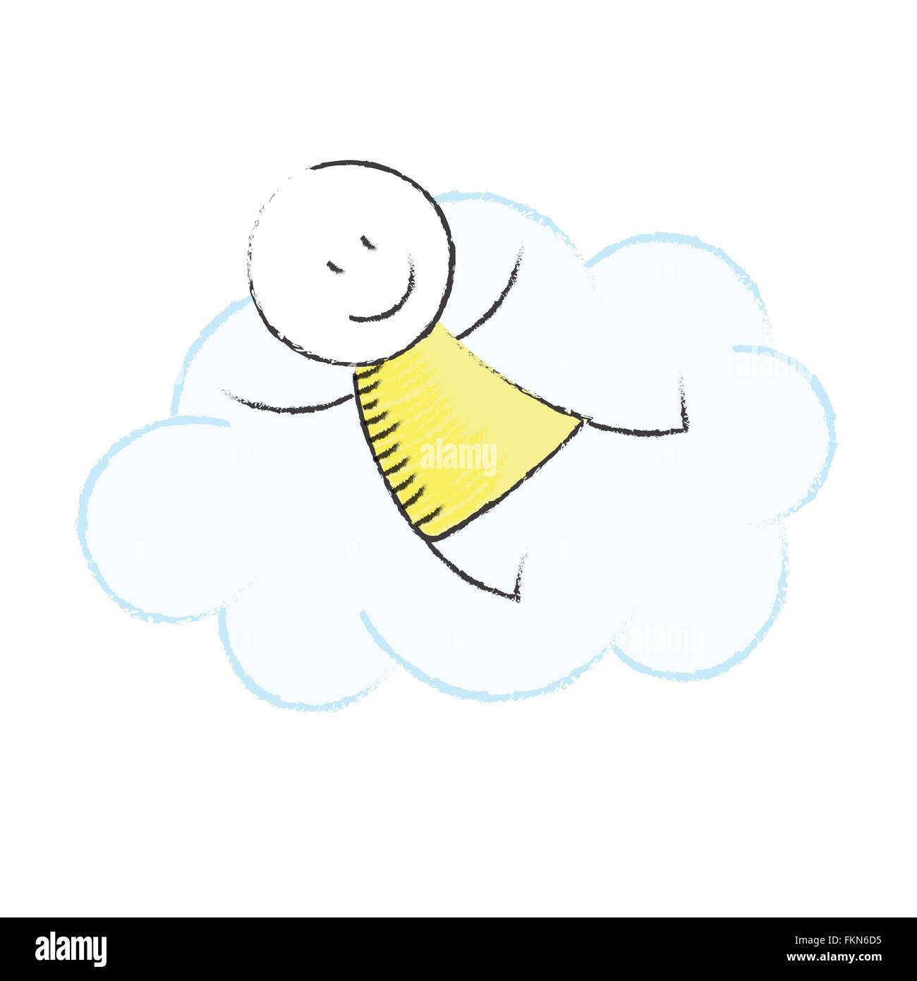 Doodle boy sitting on a cloud Stock Vector Image & Art - Alamy