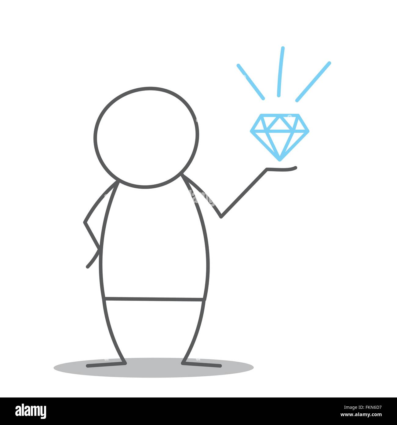Doodle man with big diamond Stock Vector Image & Art - Alamy