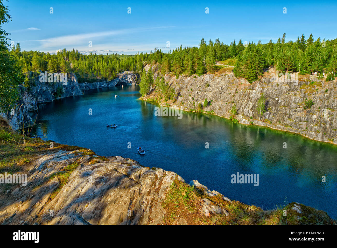 Ruskeala National Park, Marble Canyon in Northern Region of Karelia in ...
