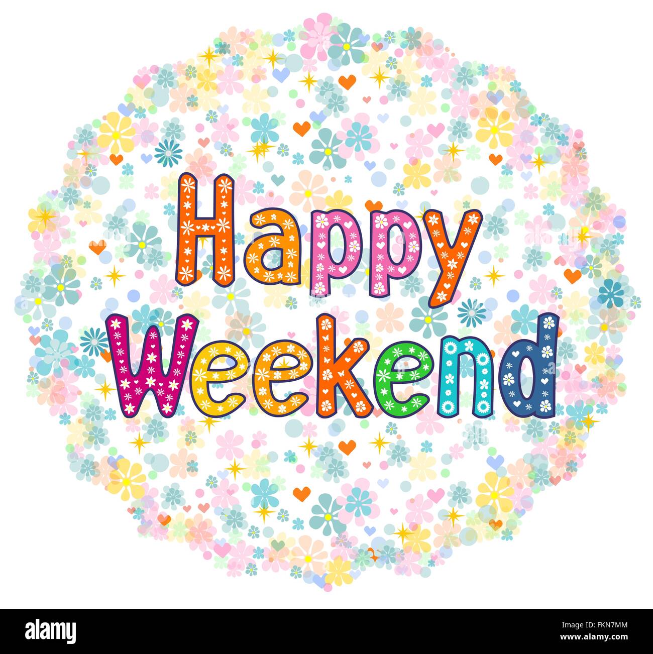 Happy Weekend decorative lettering text Stock Vector Image & Art - Alamy
