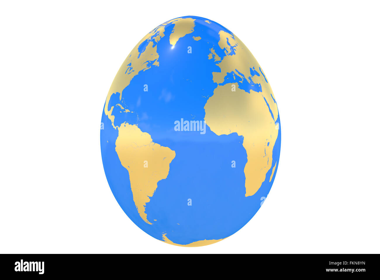 Easter egg with world map isolated on white background Stock Photo - Alamy