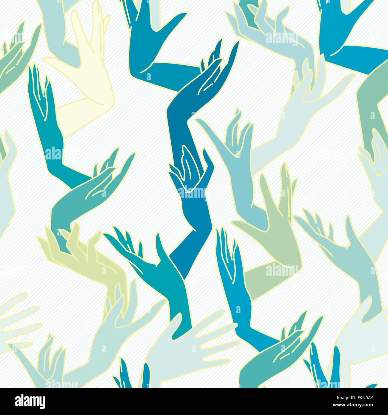 Vector seamless pattern of graceful female hands intertwined yellow ...