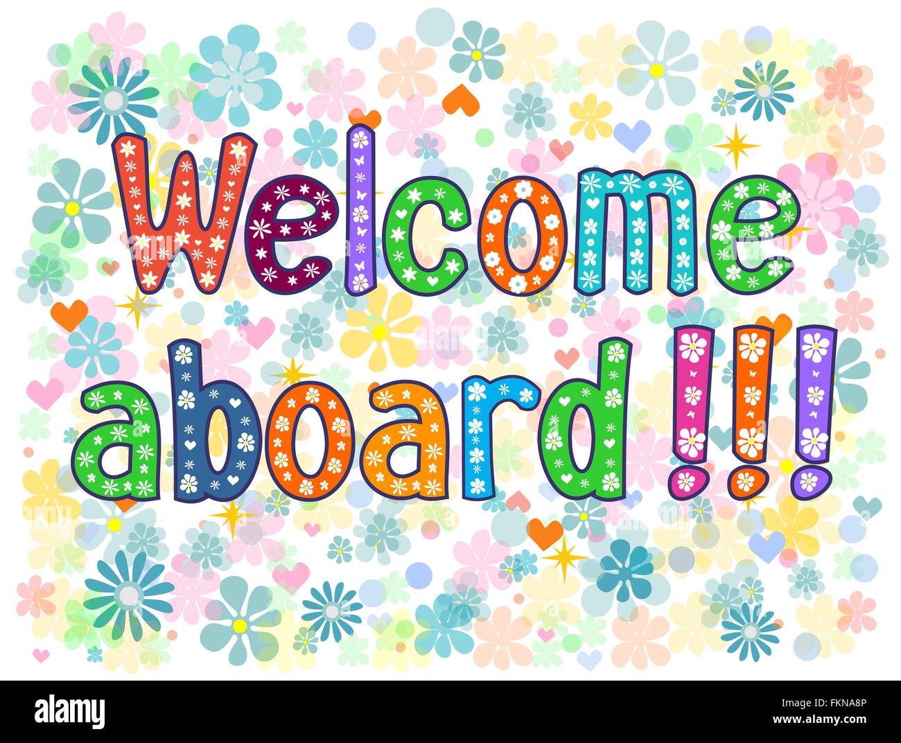 Welcome aboard. decorative lettering text Stock Vector Image & Art - Alamy