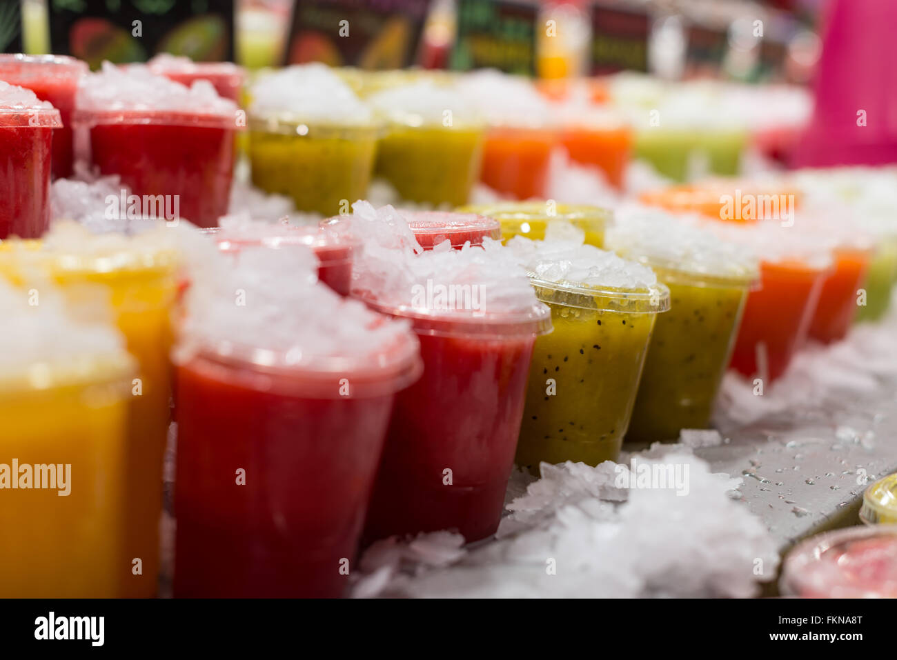 Fruit juice stack Stock Photo - Alamy