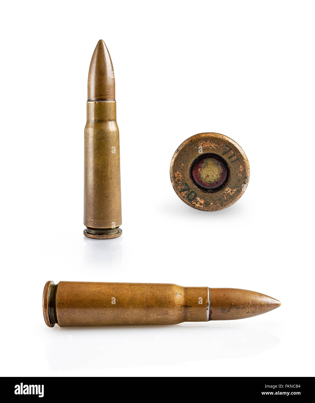 A set of rifle cartridges isolated on white Stock Photo - Alamy