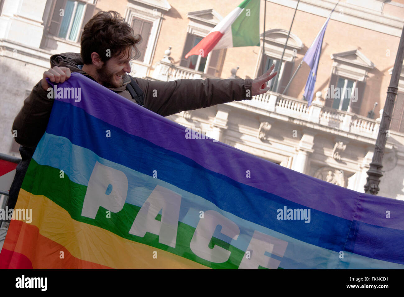 Roma, Italy. 09th Mar, 2016. Activists and ordinary citizens have ...