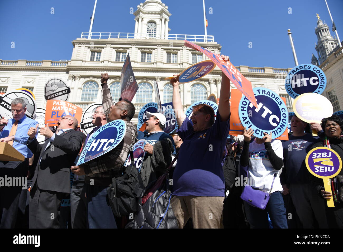 New York City, United States. 09th Mar, 2016. Union and AARP members ...