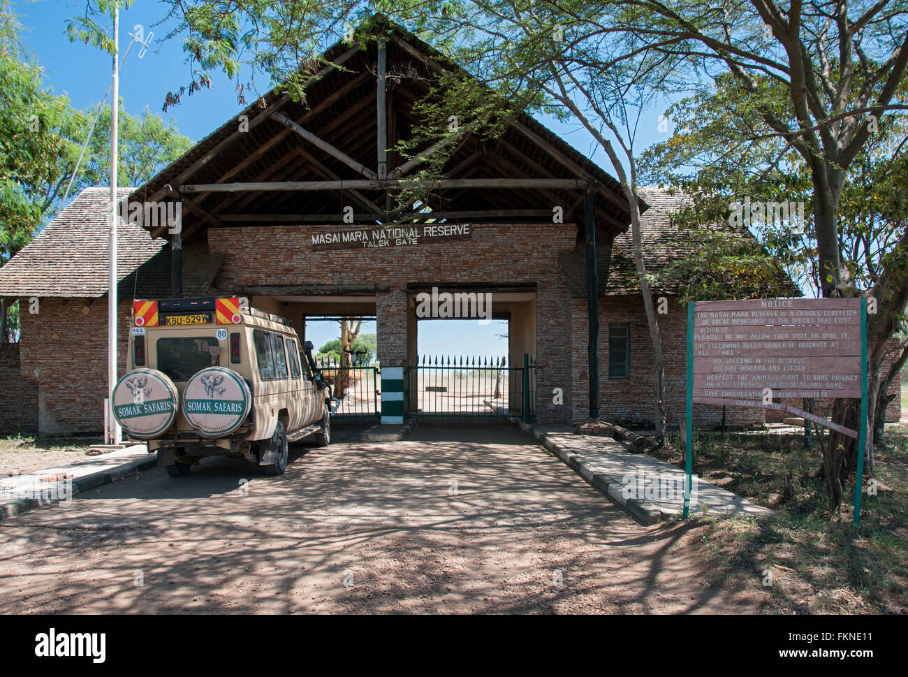 Safari Vehicle at the Talek Gate Entrance to the Masai Mara National ...