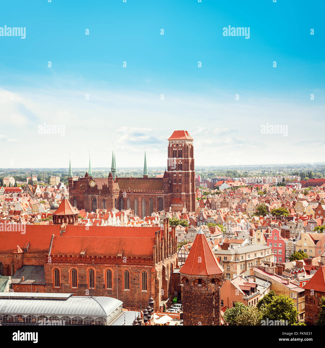 Gdansk Old Town Top View. Poland, Europe Stock Photo - Alamy