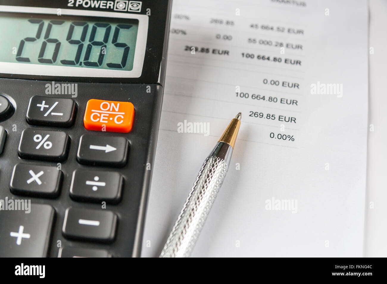 Bank Statement Calculator Pen High Resolution Stock Photography and ...