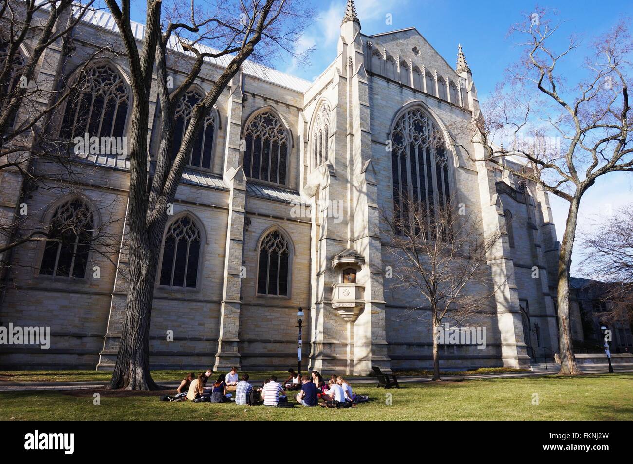 Students at Princeton University enjoy the unseasonable warm weather by ...