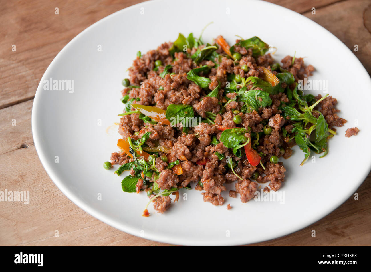 Stir-fried spicy minced beef Stock Photo - Alamy