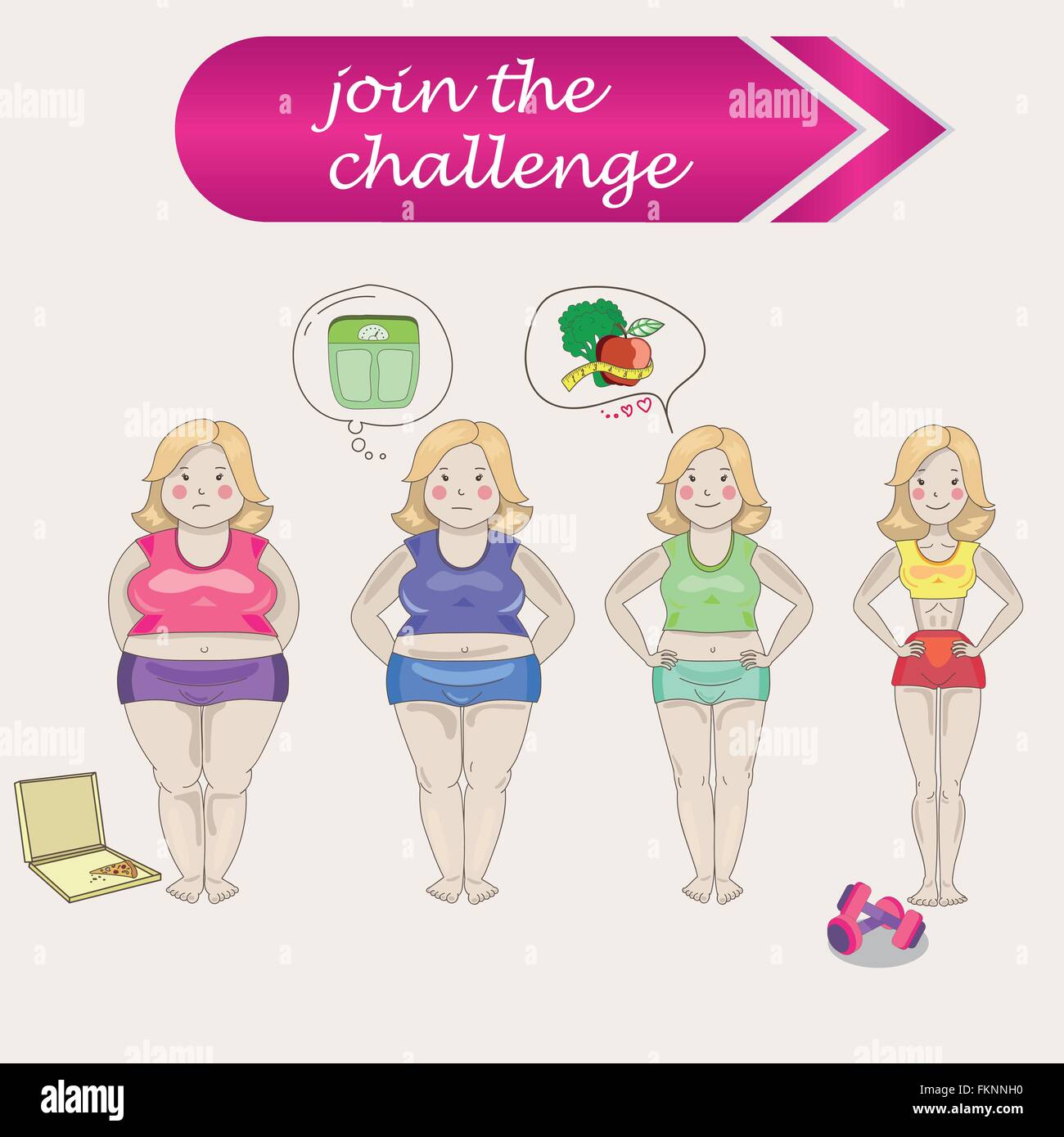Weight loss woman on Stock Vector Images - Alamy
