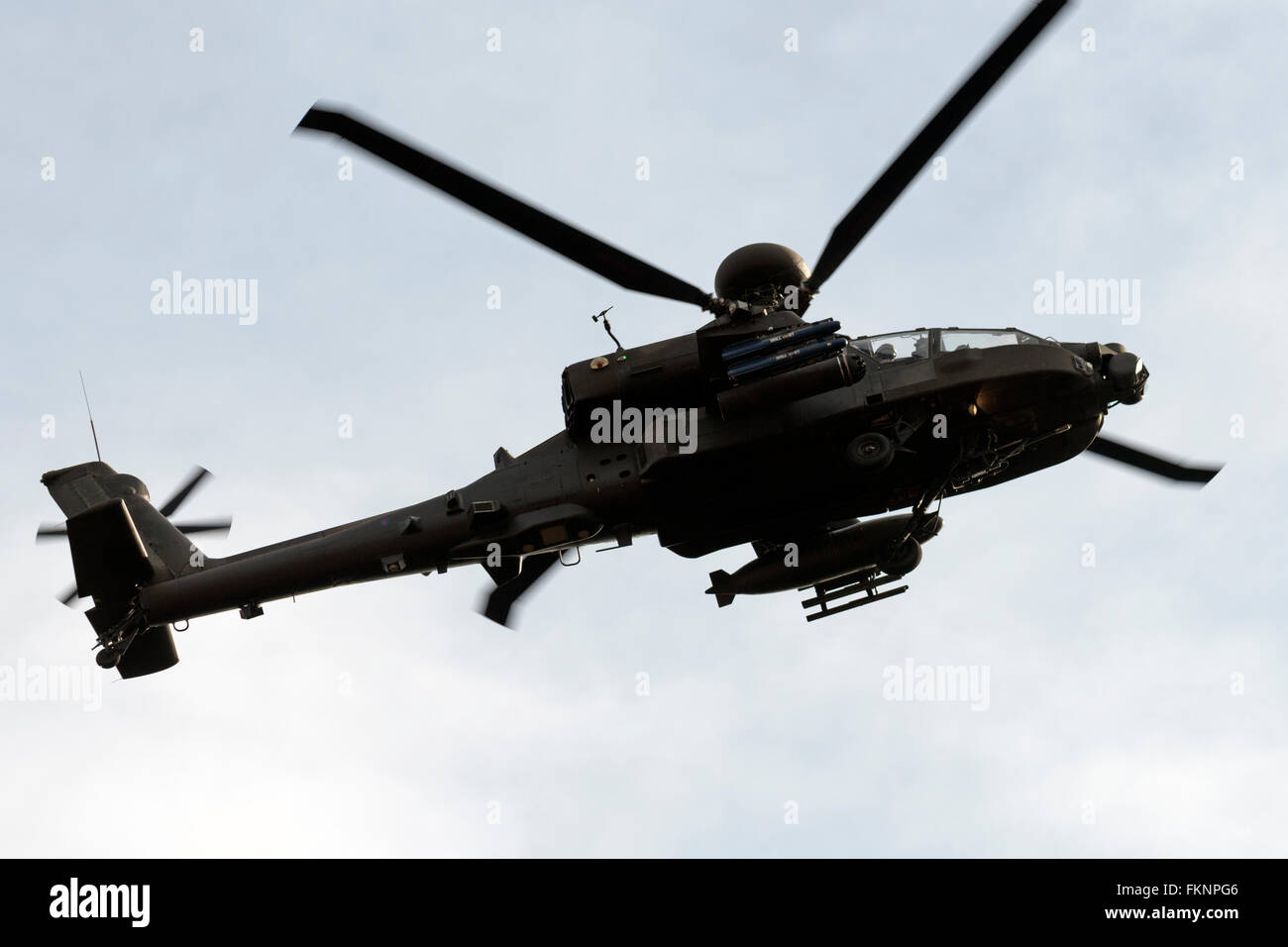 Army Air Corp Apache Helicopter From Raf Wattisham Over Woodbridge Airfield Training Area