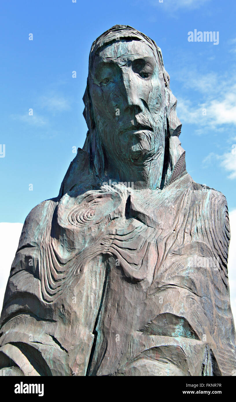 Saint cuthbert statue lindisfarne hi-res stock photography and images ...