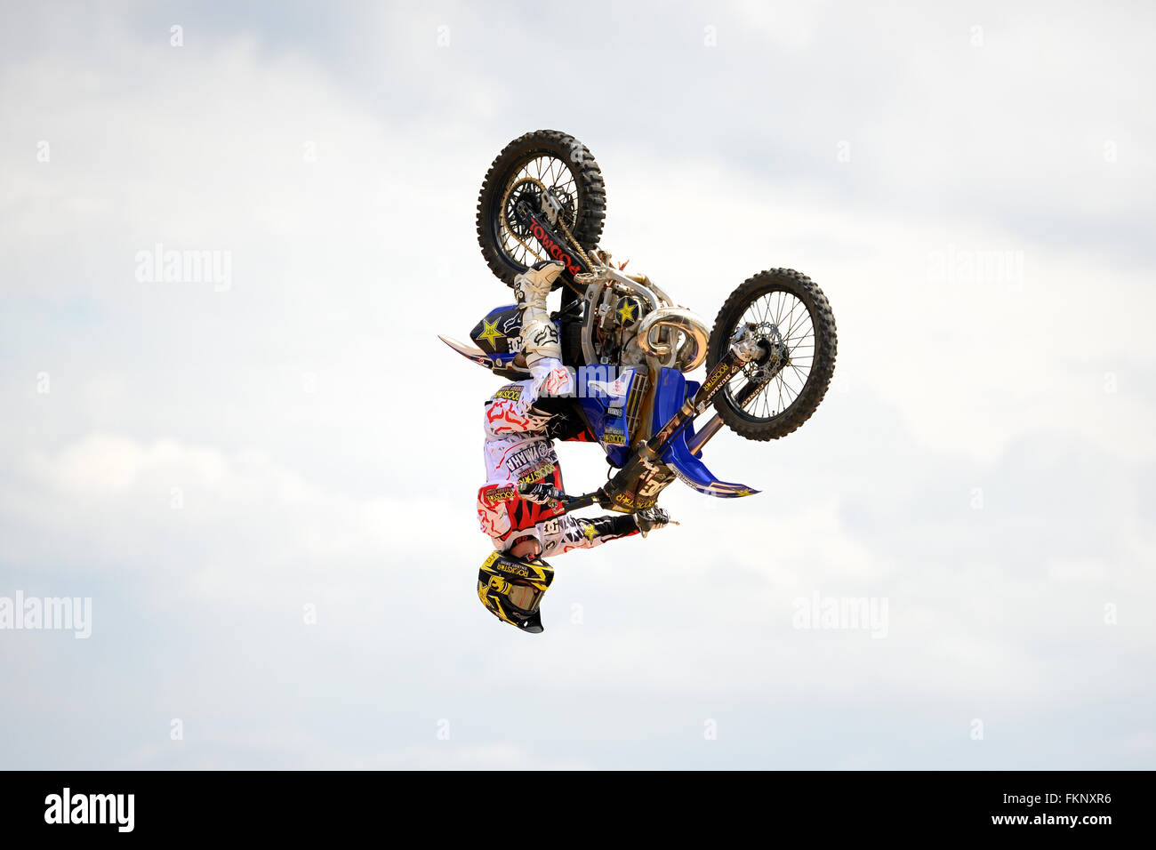 BARCELONA - JUN 28: A professional rider at the FMX (Freestyle ...