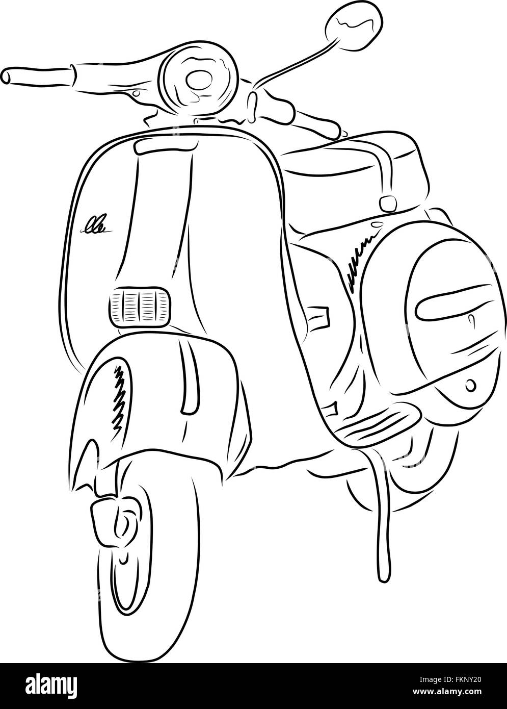 Vespa Drawing Template