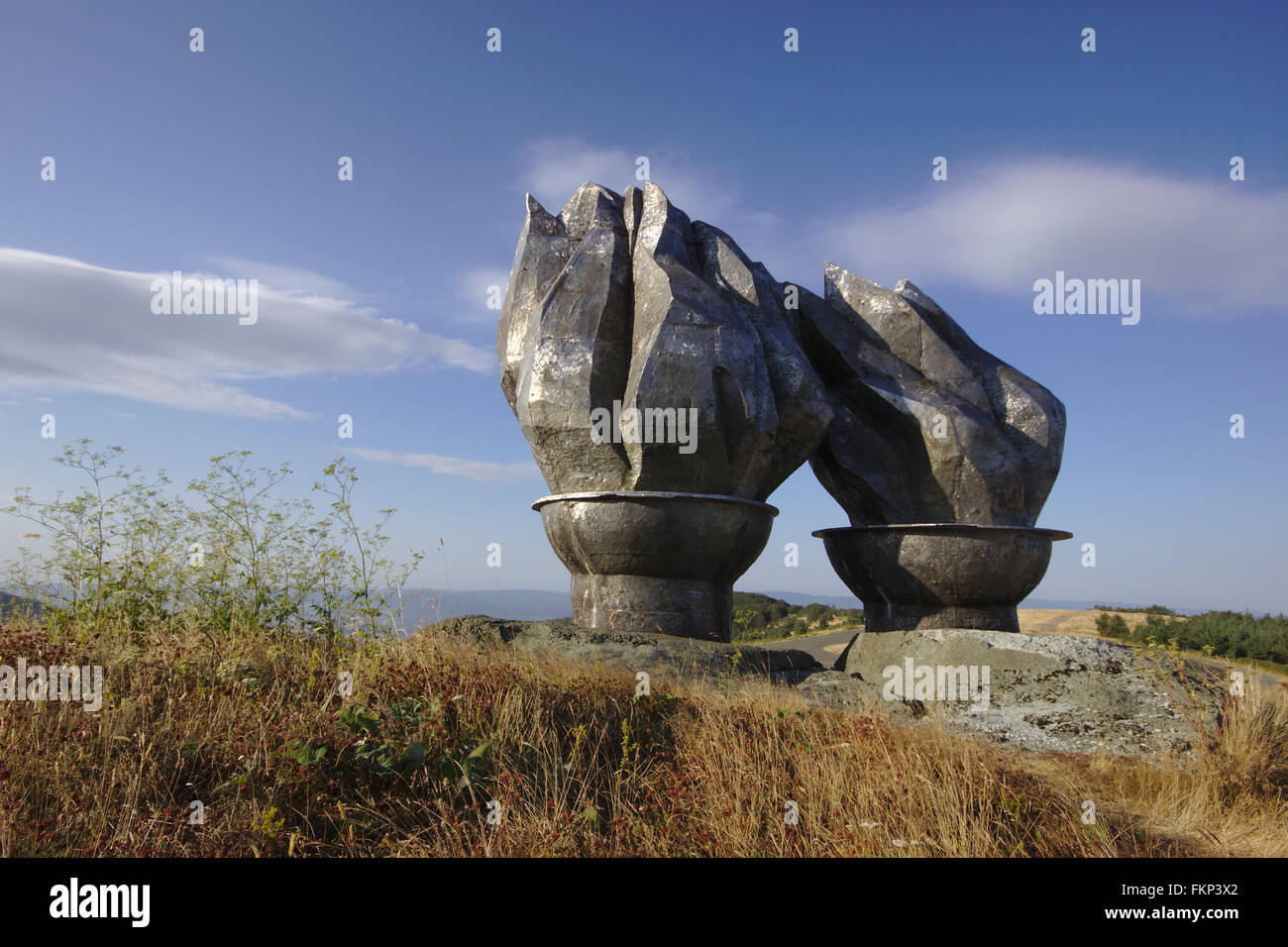 Torches of Buzludzha, former conference center of the Communist Party ...